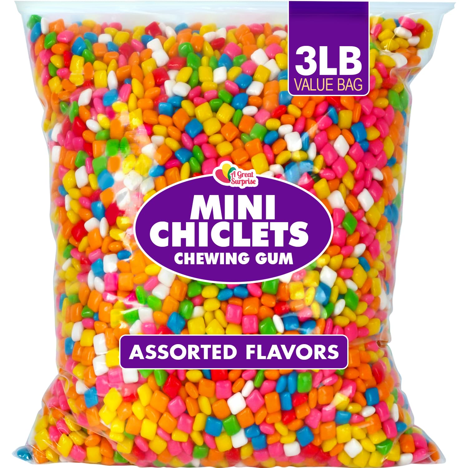 A Great Surprise Mini Chiclets Gum - 3 Pounds - Fruity Tabs Chicklets ...